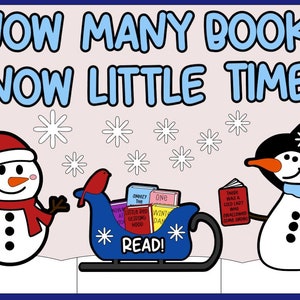 Snow Many Books Bulletin Board Kit, School, Reading, Library, Classroom ...