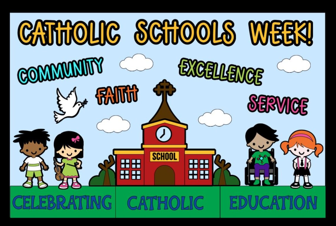 Catholic Schools Week Bulletin Board Kit, School, Church, Catholic ...