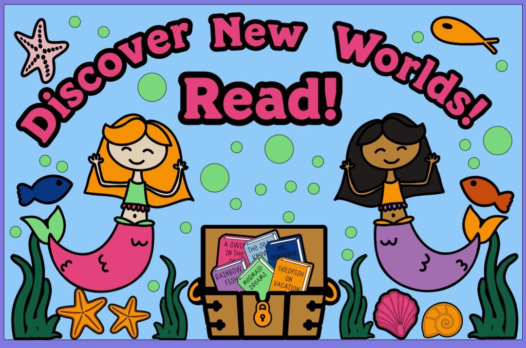 Discover New Worlds Read! Bulletin Board Kit, Reading, School, Library ...