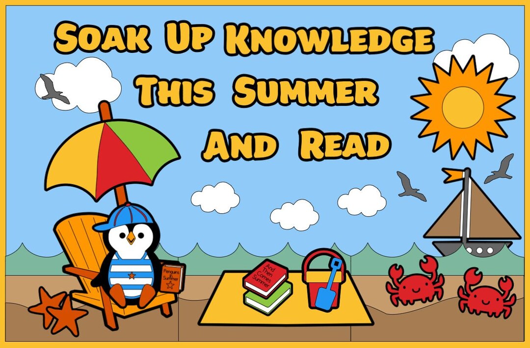 Soak up Knowledge Bulletin Board Kit Reading School - Etsy