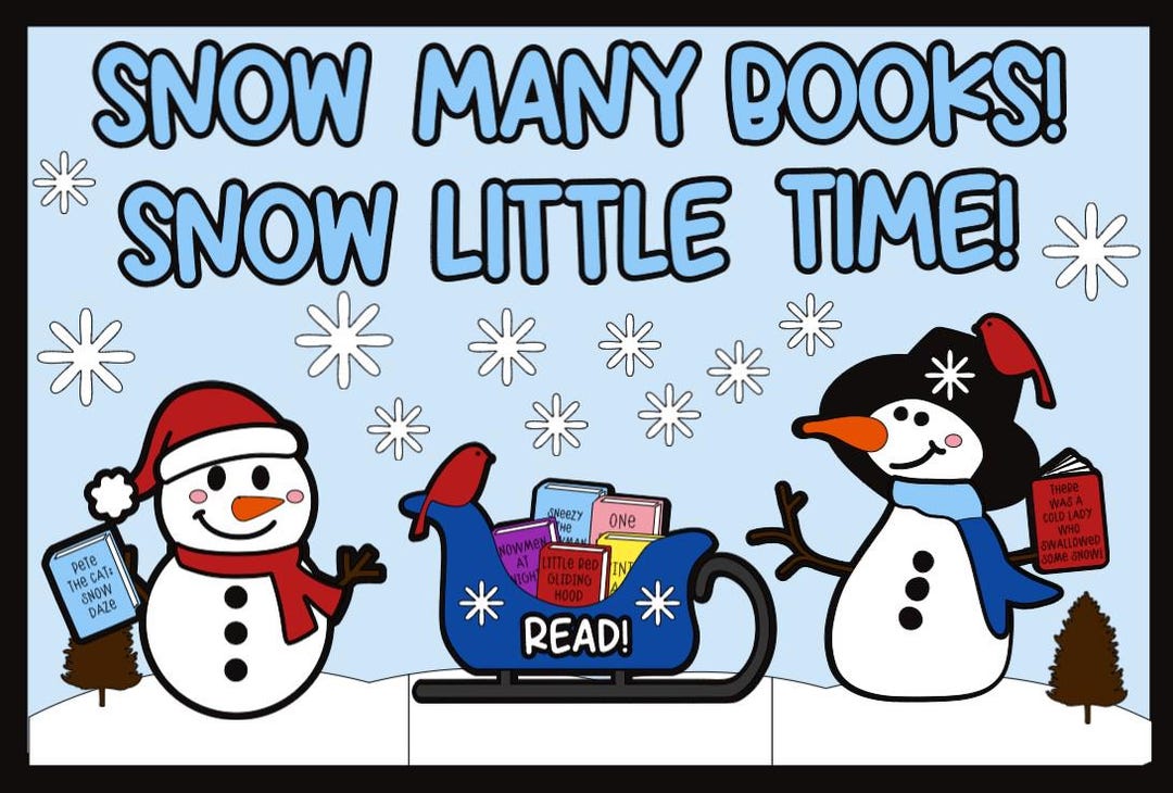 Snow Many Books Bulletin Board Kit: Winter Classroom Decor - Etsy