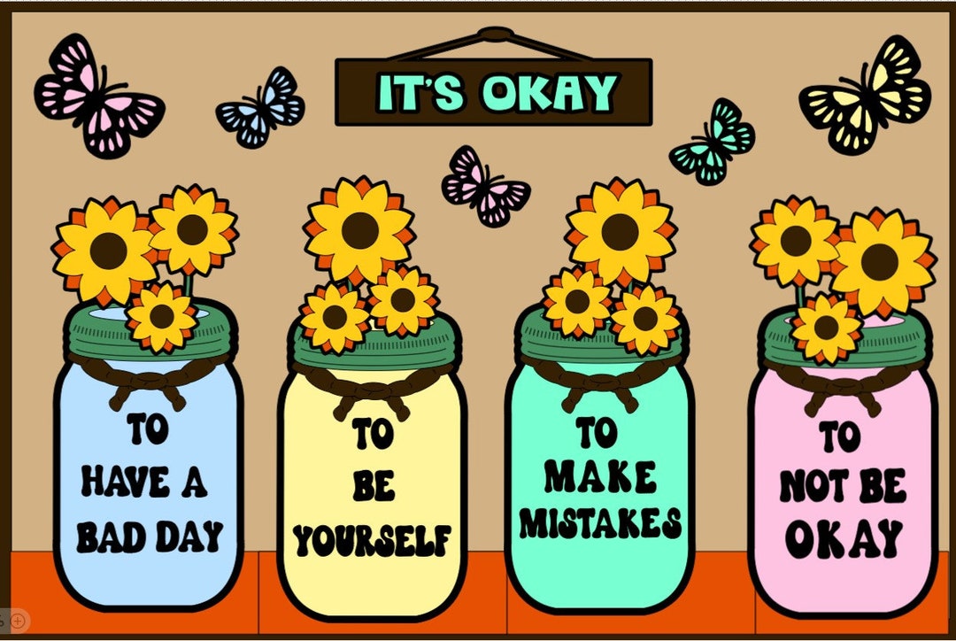 It's Okay Bulletin Board Kit: Mental Health Decor - Etsy