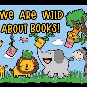 Wild About Books Bulletin Board Kit: Zoo Animals Classroom Decor - Etsy