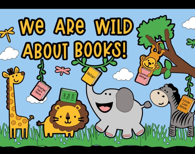 Wild About Books Bulletin Board Kit: Zoo Animals Classroom Decor - Etsy