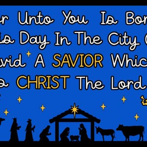 For Unto You is Born A Savior Bulletin Board, Christmas, Nativity ...