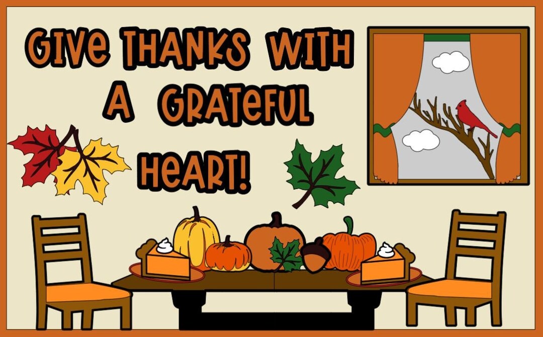 Give Thanks Bulletin Board Kit School Library Classroom - Etsy