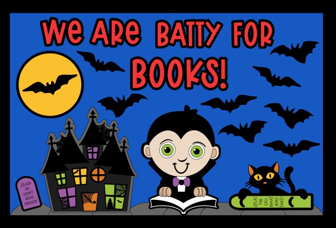 Batty for Books Bulletin Board Kit: Halloween Classroom Decor - Etsy