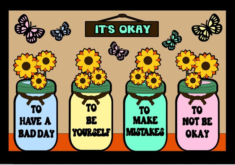 It's Okay Bulletin Board Kit: Mental Health Decor - Etsy