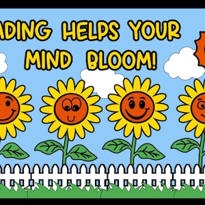 Reading Helps Your Mind Bloom Bulletin Board Kit: Classroom Decor - Etsy