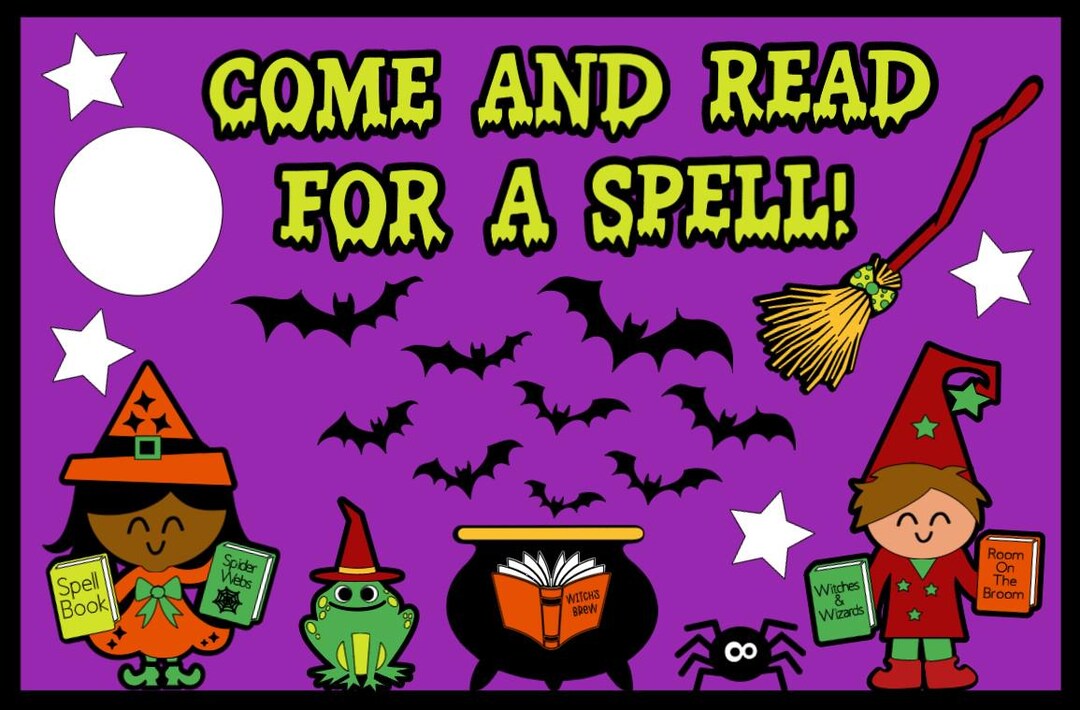 Come and Read for A Spell Bulletin Board Kit: Halloween Classroom Decor ...
