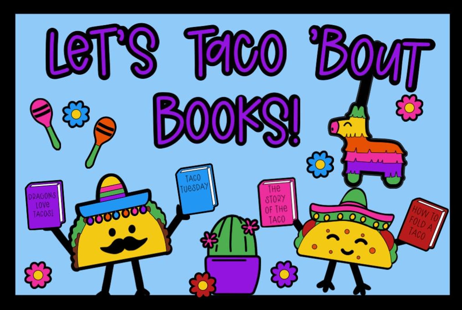 Let's Taco 'bout Books Bulletin Board Kit: Classroom Library Decor - Etsy