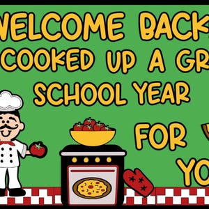 Welcome Back to School Bulletin Board Kit: Chef, Pizza Oven Decor - Etsy