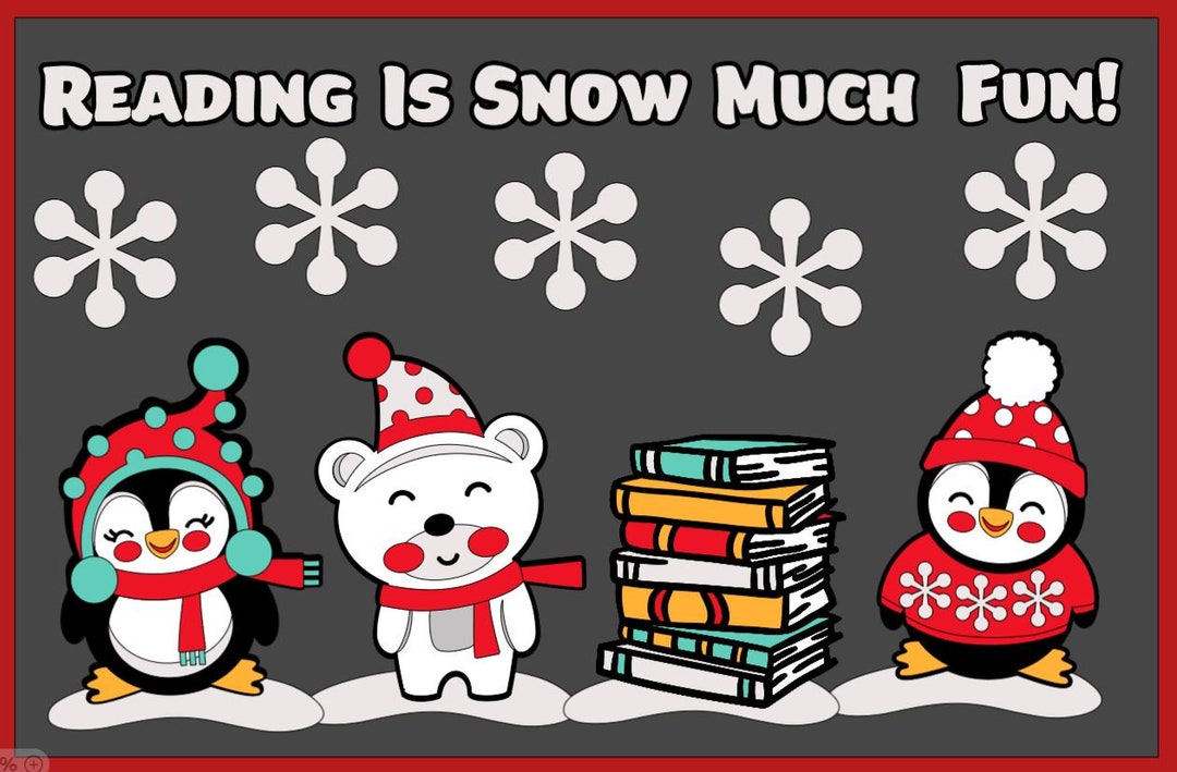 Reading is Snow Much Fun Bulletin Board Kit School Library - Etsy