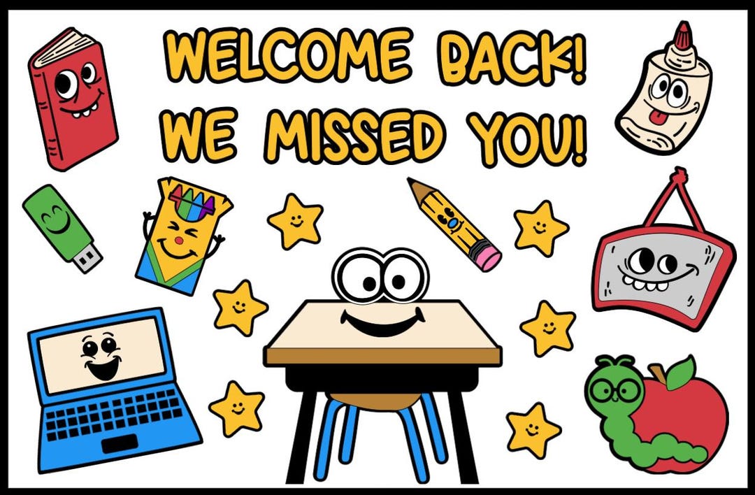 Welcome Back Bulletin Board Kit: Classroom Door Decoration - Etsy