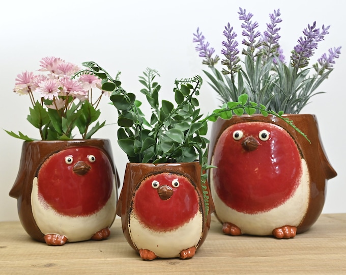 Robin Ceramic Planters - Etsy UK