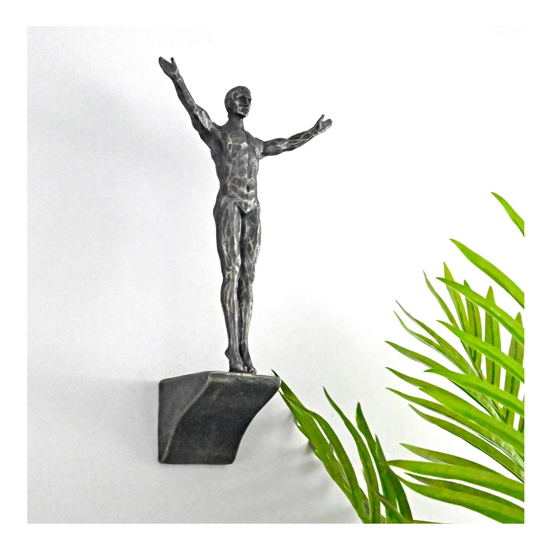 Antique Silver Diving Man Wall Art. - Etsy