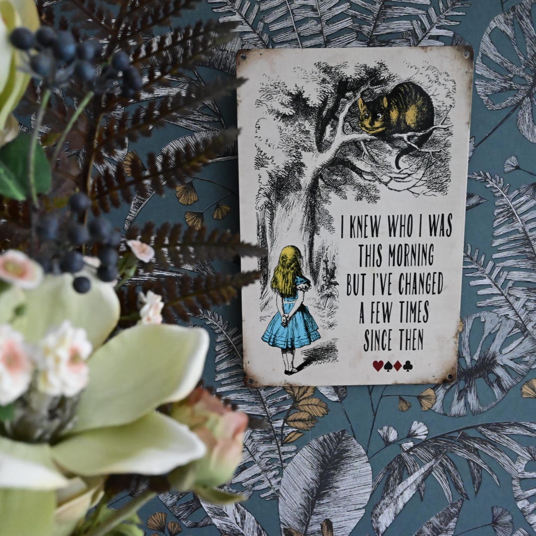 Alice in Wonderland "i Knew Who I Was This Morning", Metal Sign. - Etsy