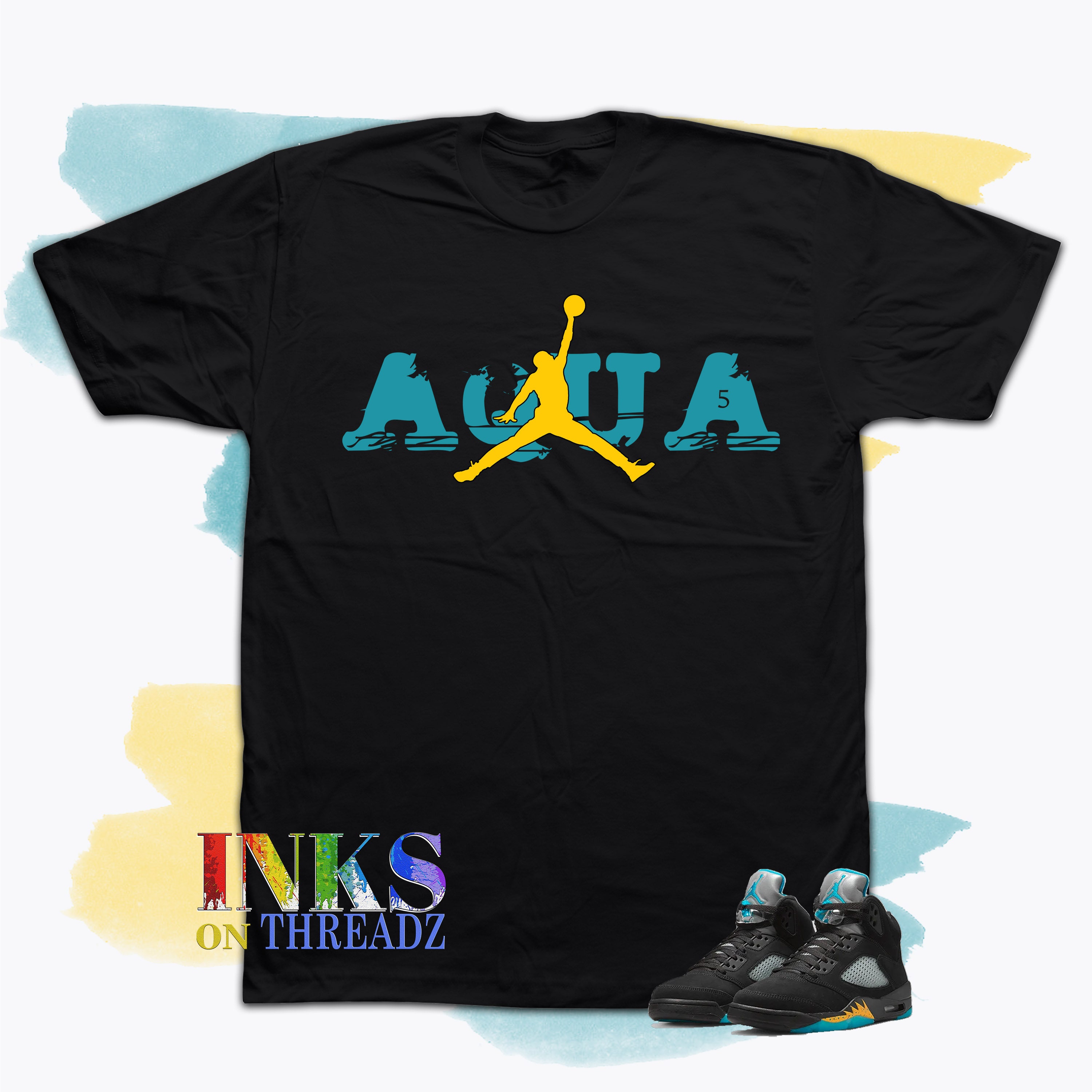 T-shirt Designs, Air J5 Aqua Digital Download, Graphic Design, Urban ...