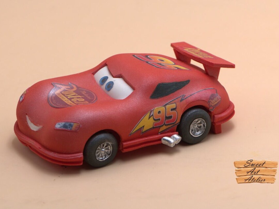 Edible Fondant Decorative Cake Topper - Animated Red Car 3.5"-7"; Sweet ...