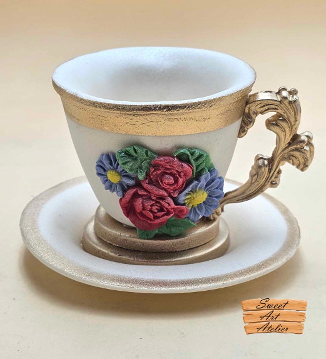 Alice in Wonderland Fondant Tea Cup, 4" - Etsy
