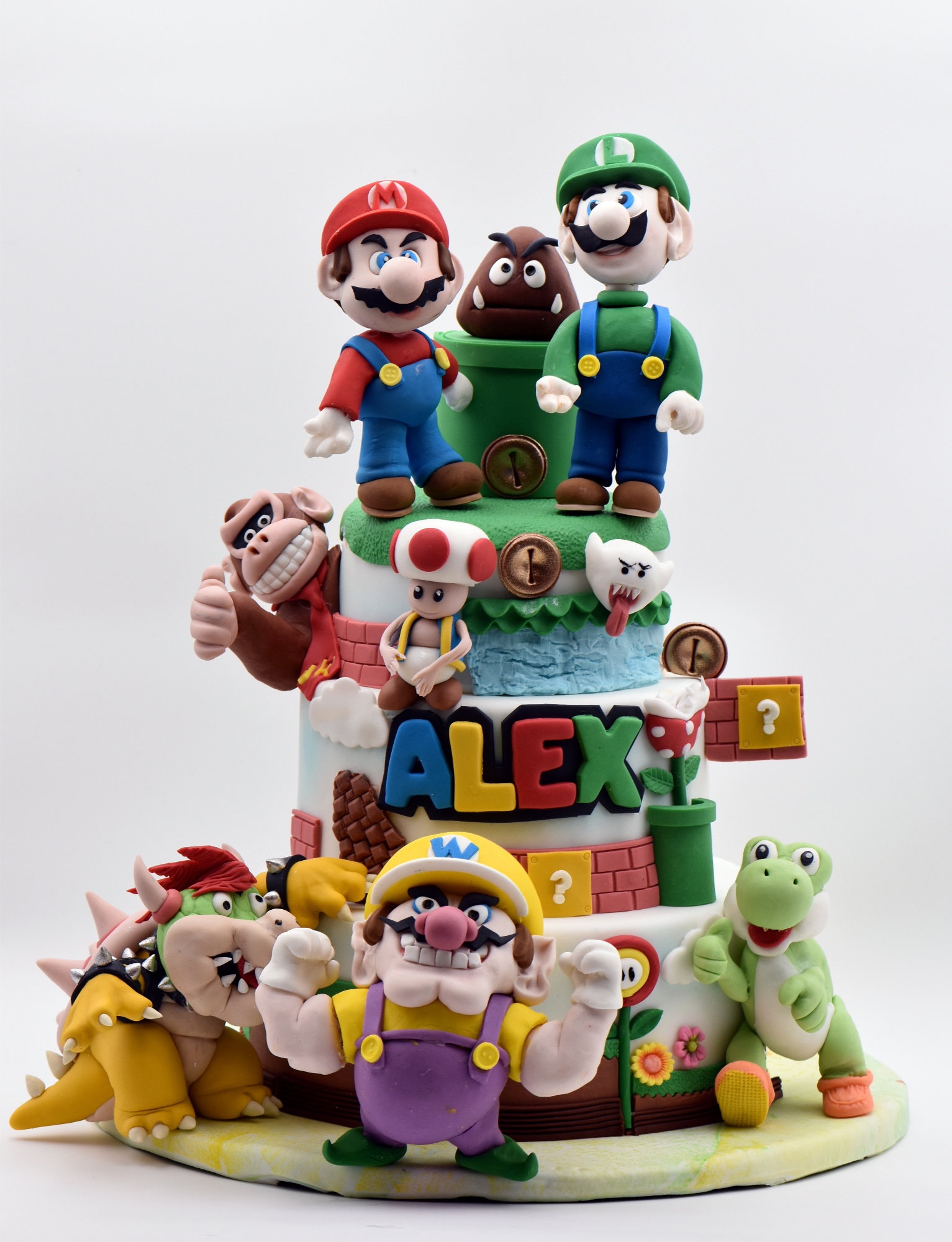 Edible Fondant Decorative Cake Topper - Wario 7"; Super Mario; Sweet ...