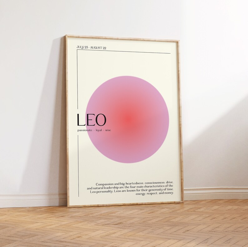 LEO Star Sign Instant Download Print Zodiac Art Printable - Etsy