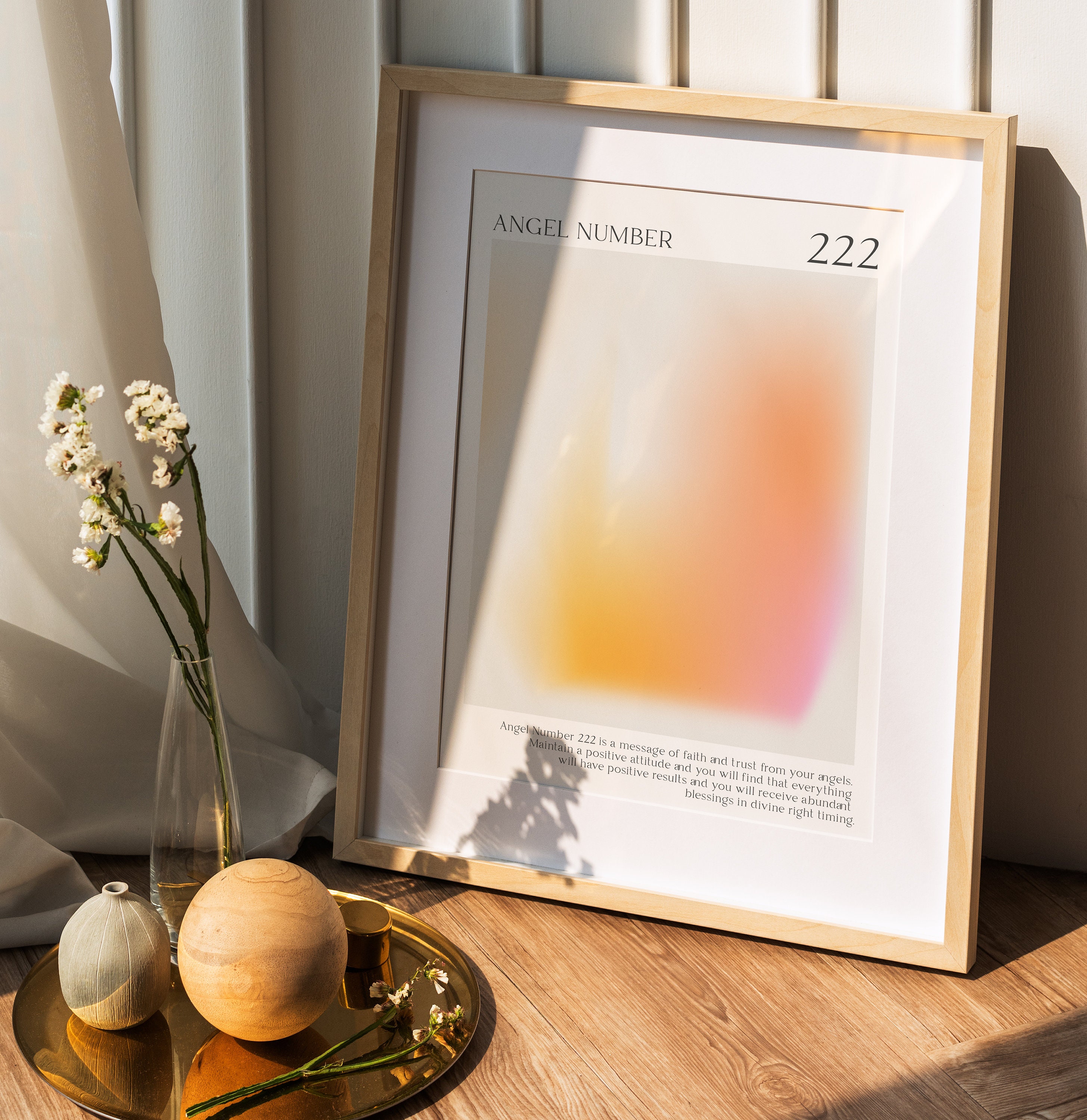 Angel Number 222 Printable Wall Art Spiritual Art Print | Etsy