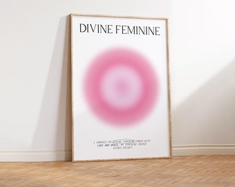 Divine Feminine Printable Poster, Spiritual Grainy Wall Art Print, Pink ...