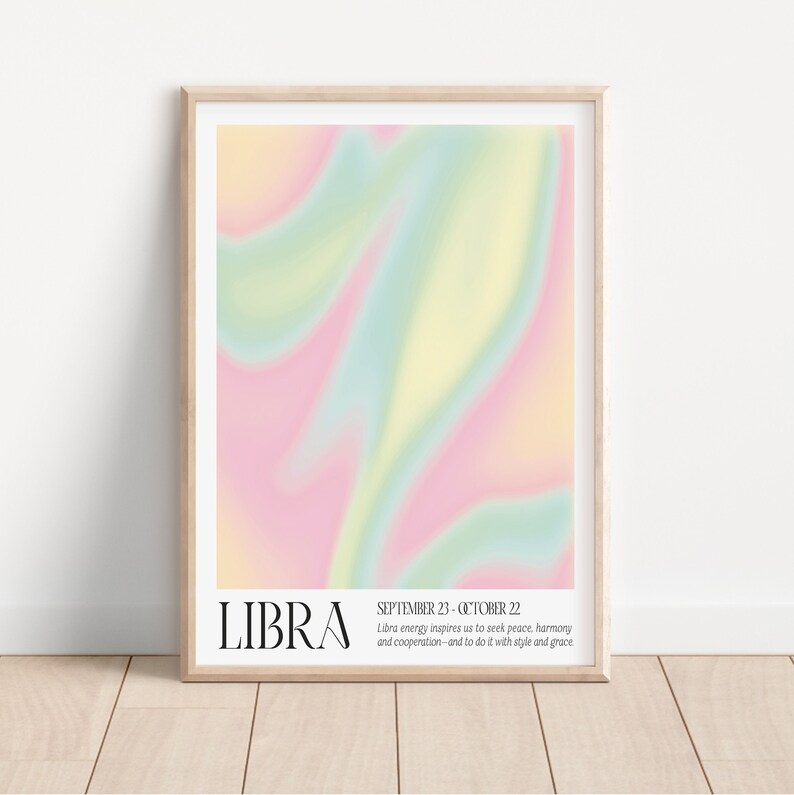 LIBRA Star Sign Instant Download Print Zodiac Art Printable - Etsy