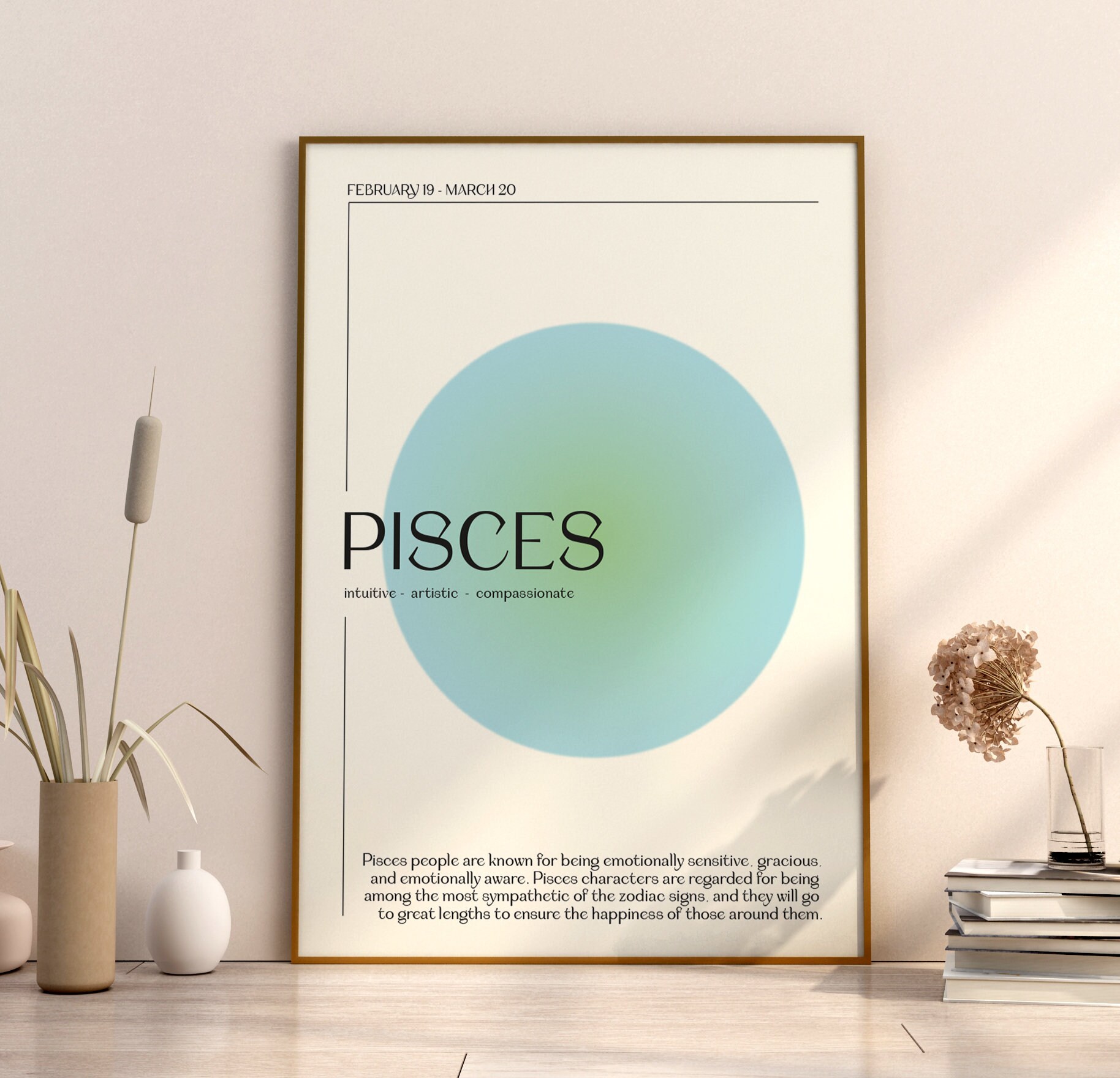 PISCES Star Sign Instant Download Print Zodiac Art Printable - Etsy UK