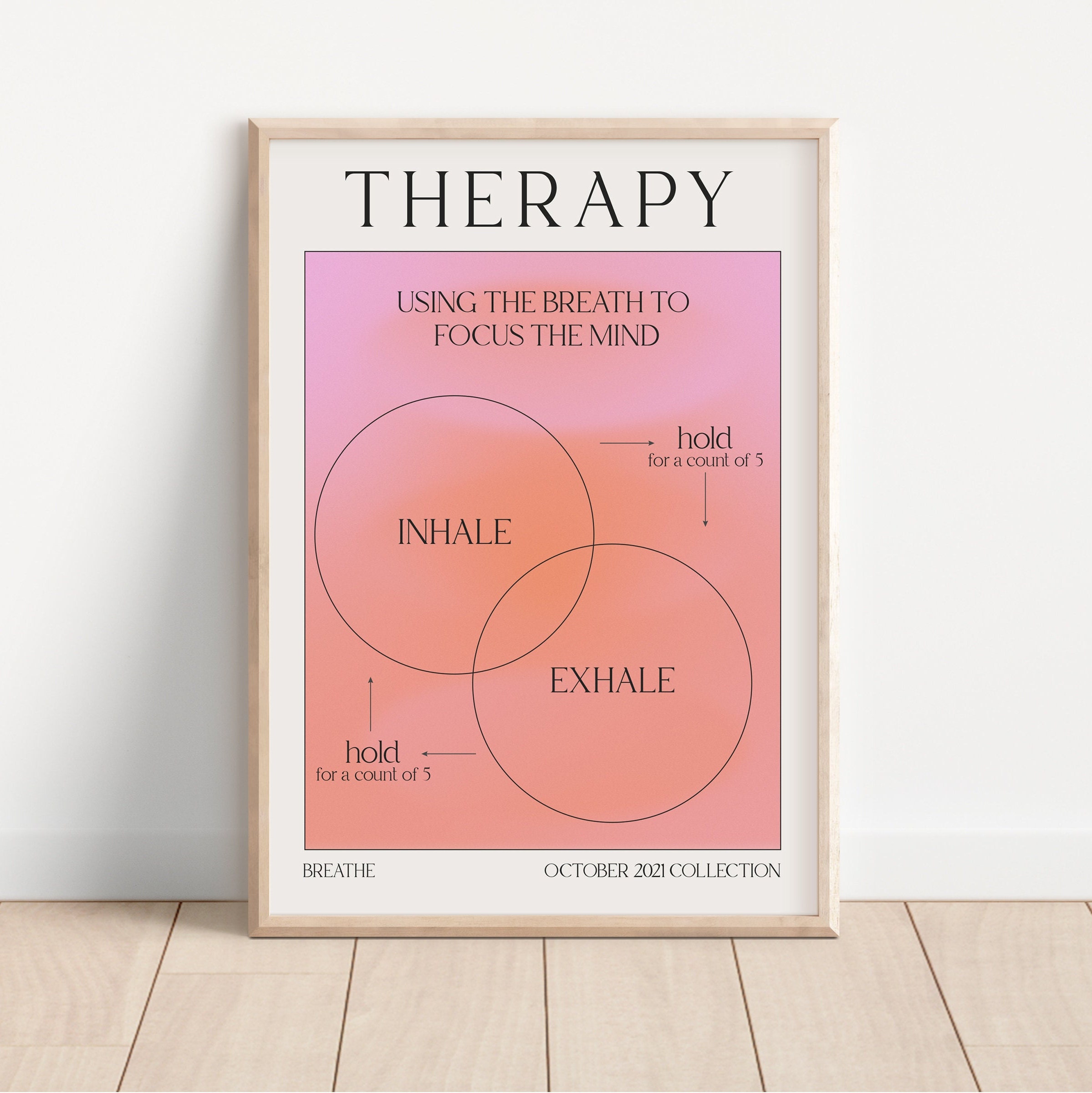 Deep Breath Mental Health Poster Therapy Printable Wall Art - Etsy