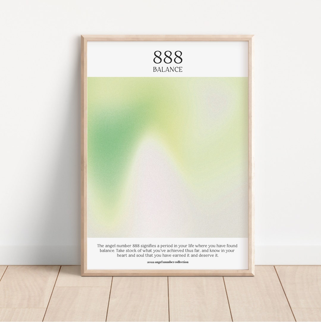 Angel Number 888 Printable Wall Art, Spiritual Art Print, Gradient ...