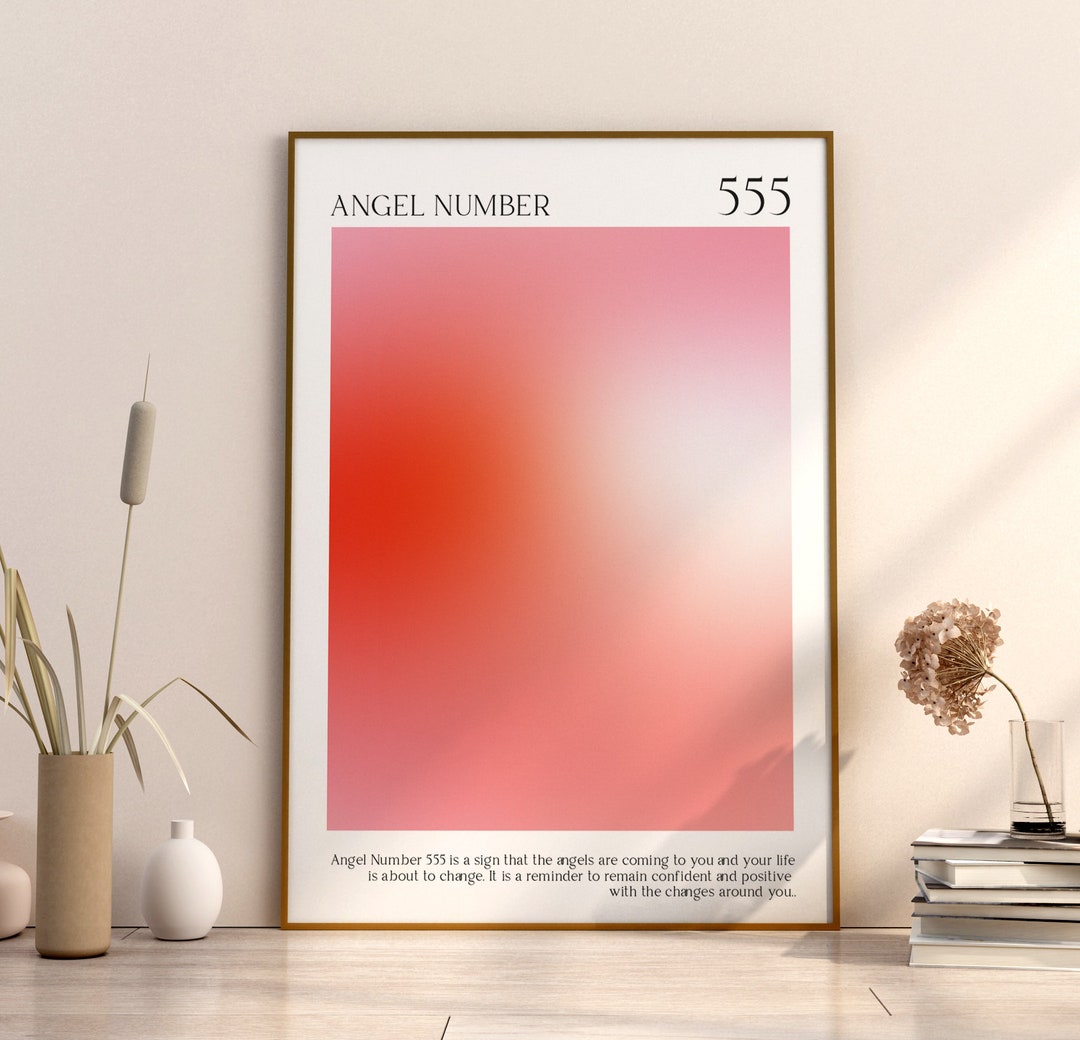 Angel Number 555 Printable Wall Art, Spiritual Art Print, Gradient ...