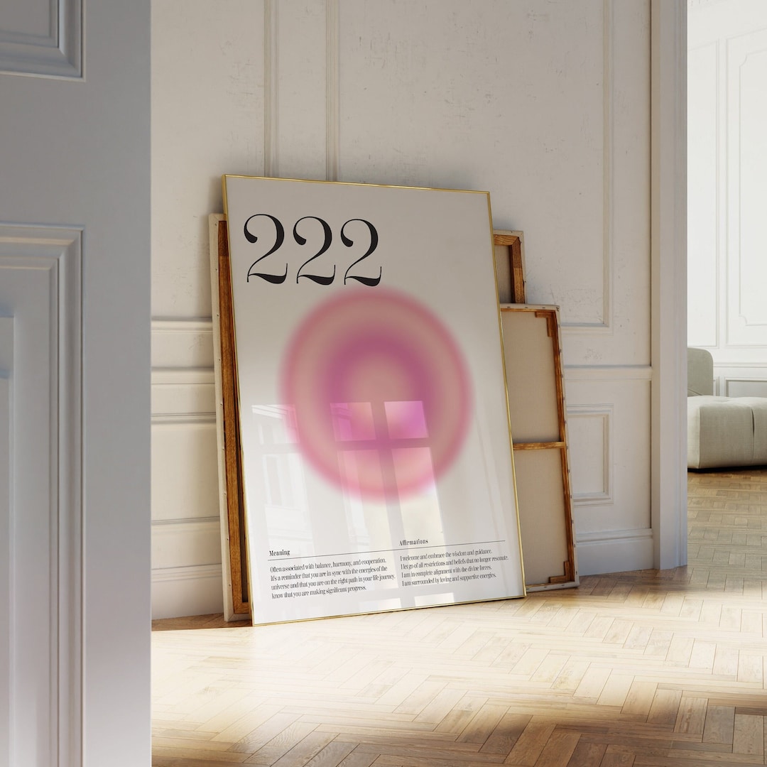 Angel Number 222 Printable Wall Art, Spiritual Art Print, Gradient ...