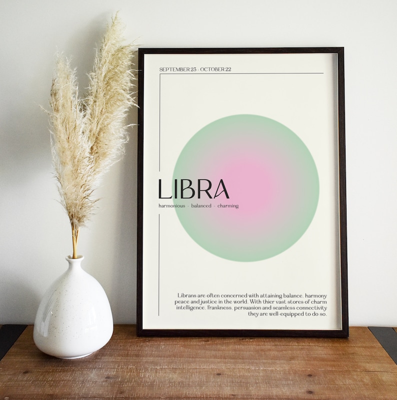LIBRA Star Sign Instant Download Print Zodiac Art Printable - Etsy