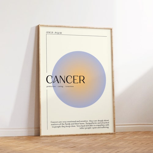 Cancer Zodiac Poster / Tarot Card Print / Star Sign Gifts / - Etsy