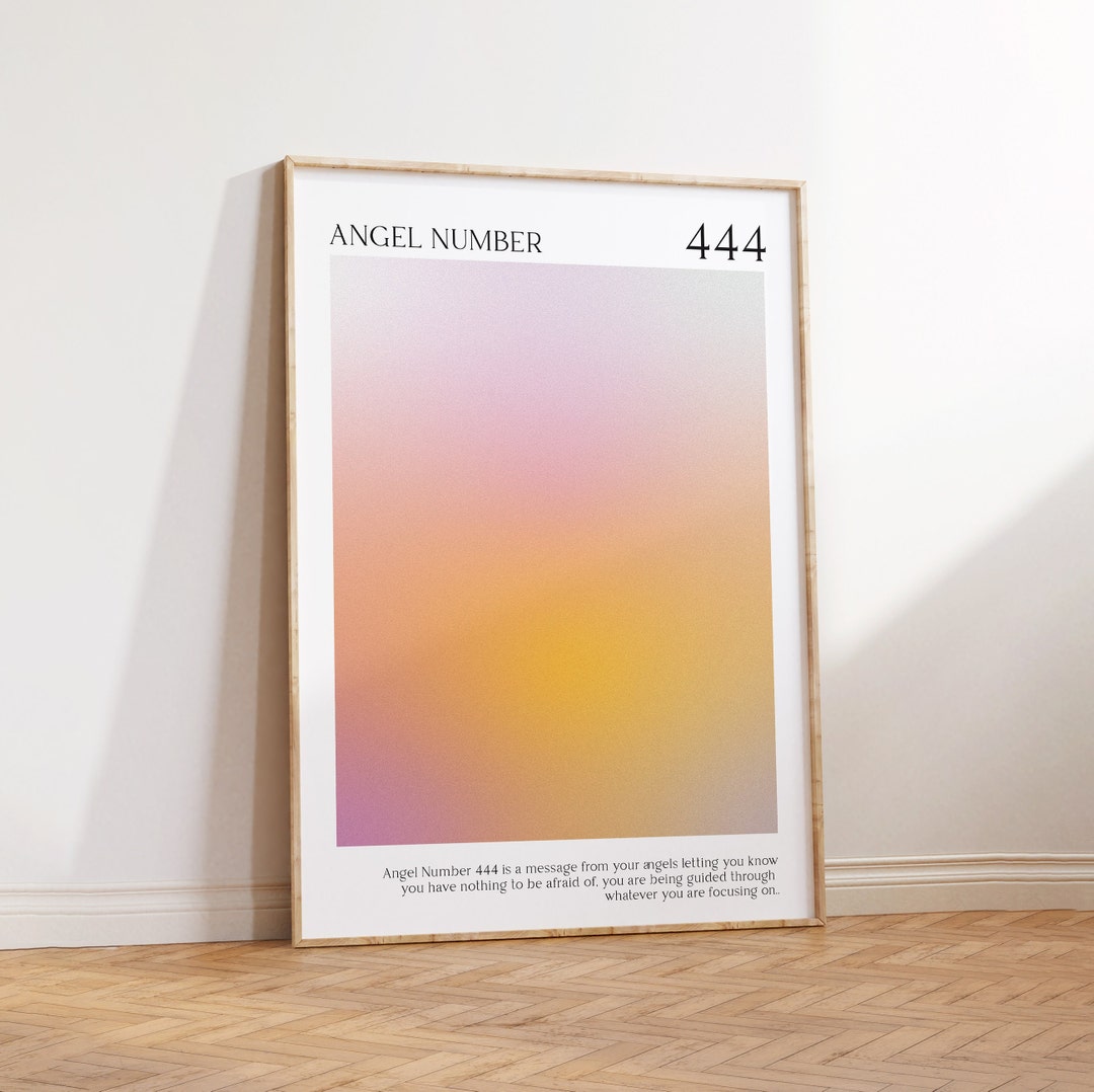 Angel Number 444 Printable Wall Art, Spiritual Art Print, Gradient ...