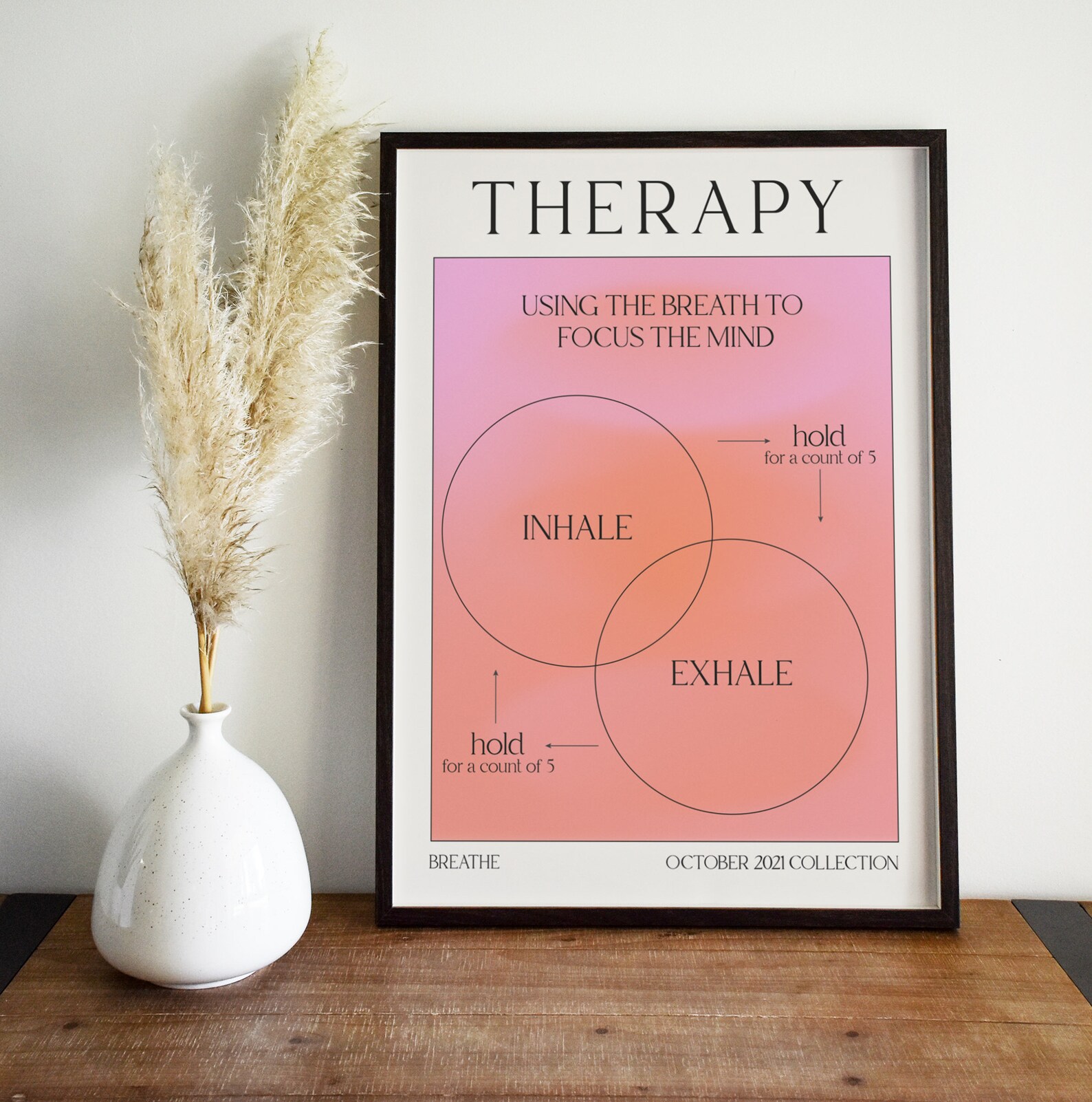Deep Breath Mental Health Poster Therapy Printable Wall Art - Etsy