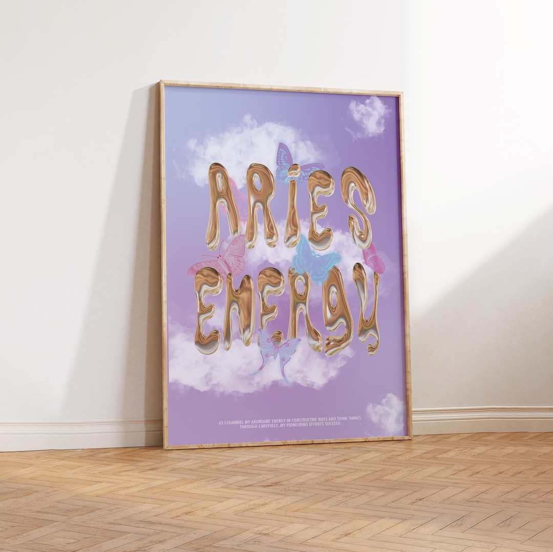 Y2k Aries Zodiac Printable Poster Gift 2000s Aesthetic Dorm - Etsy