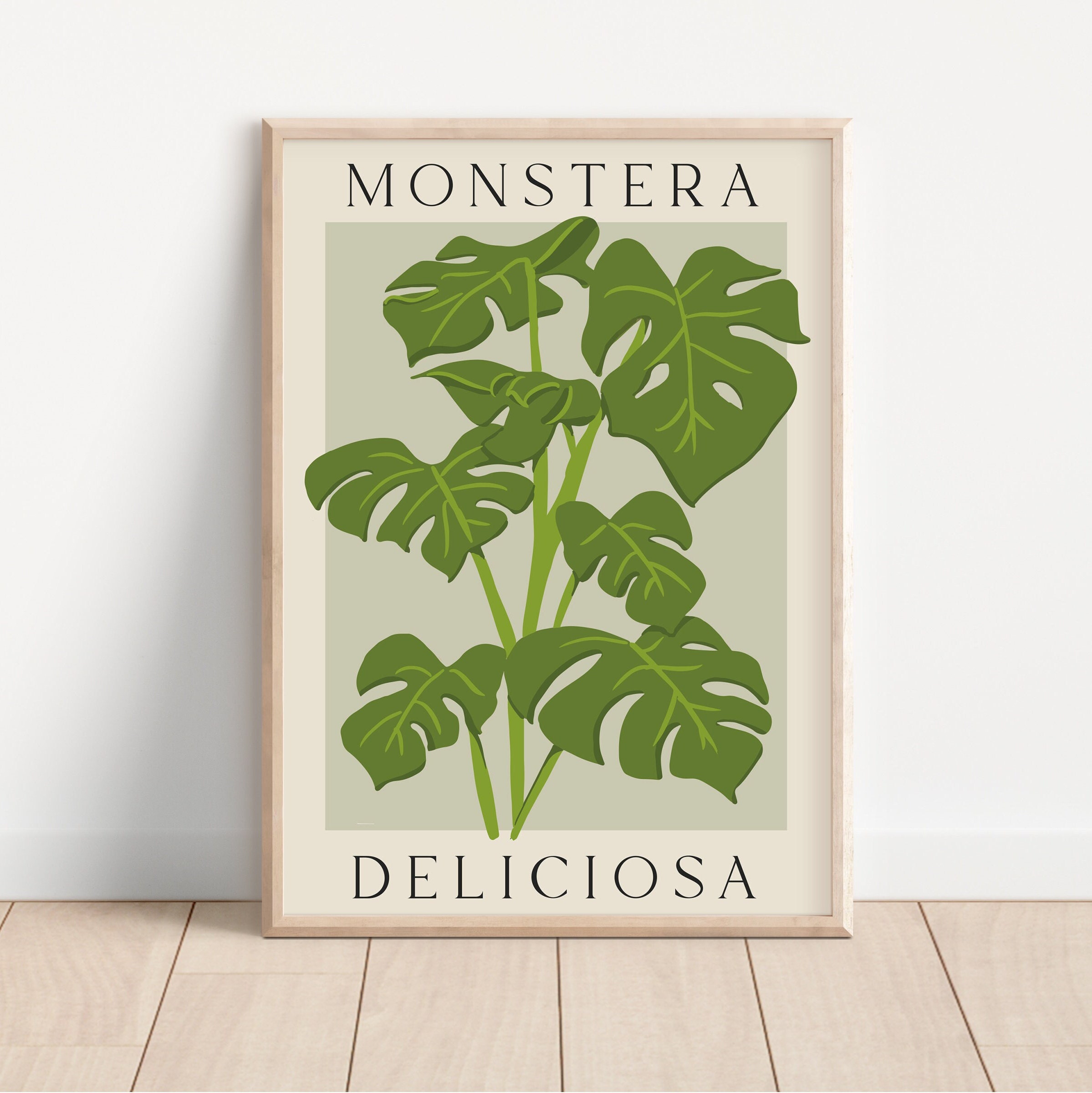 Monstera House Plant Printable Wall Art Monstera Leaf Print - Etsy