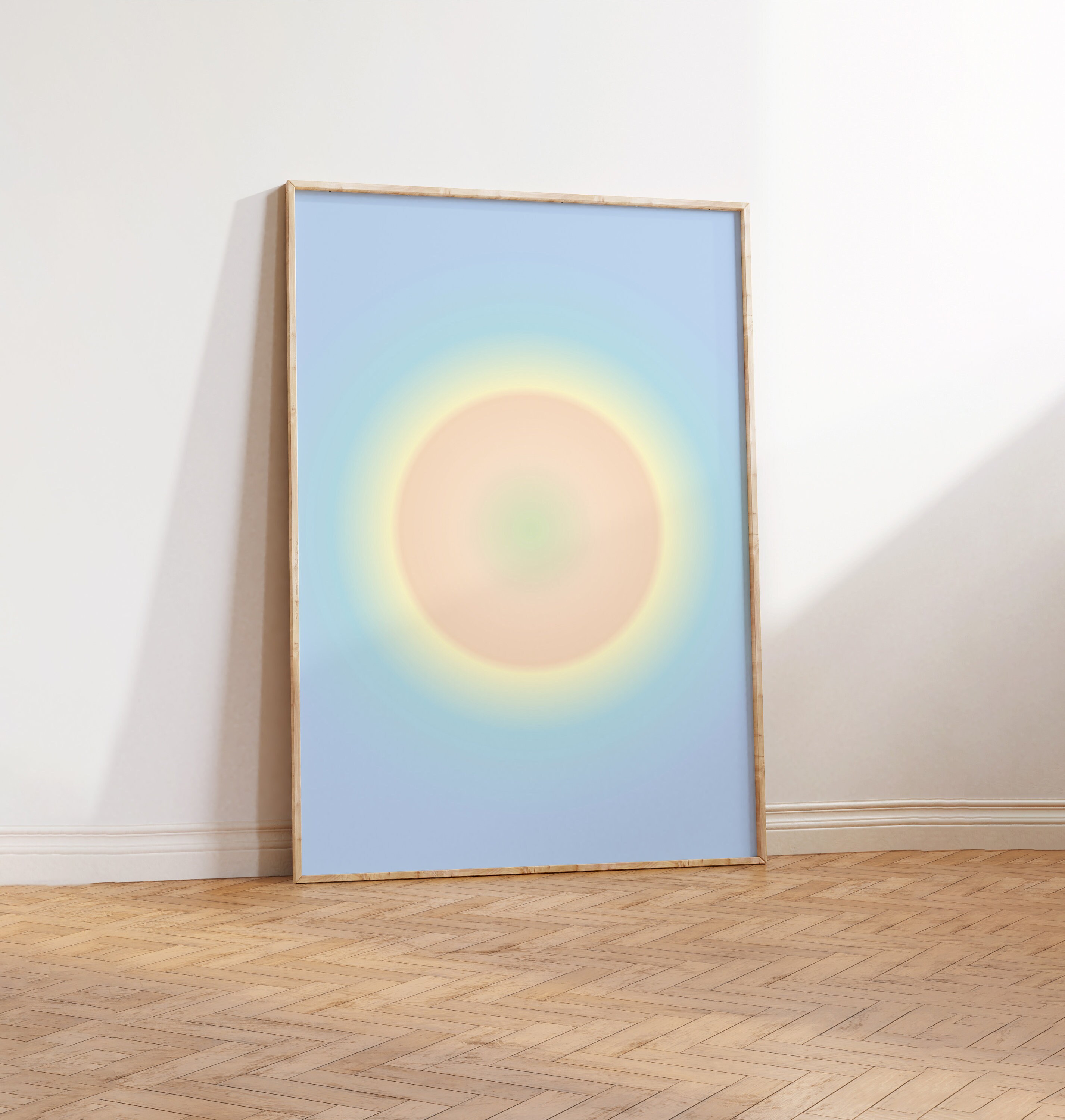 Set of 3 Green Pastel Aura Poster Spiritual Wall Art - Etsy