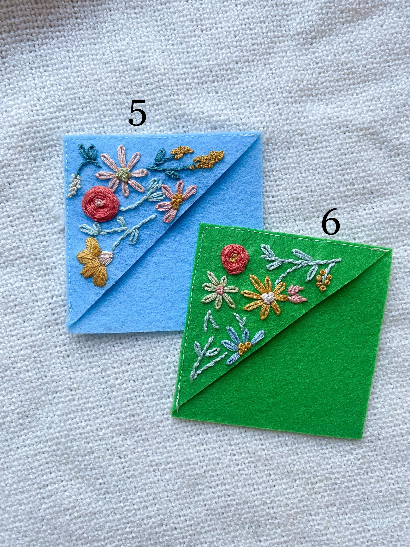 Hand Embroidered Felt Corner Bookmarks Party Favors - Etsy