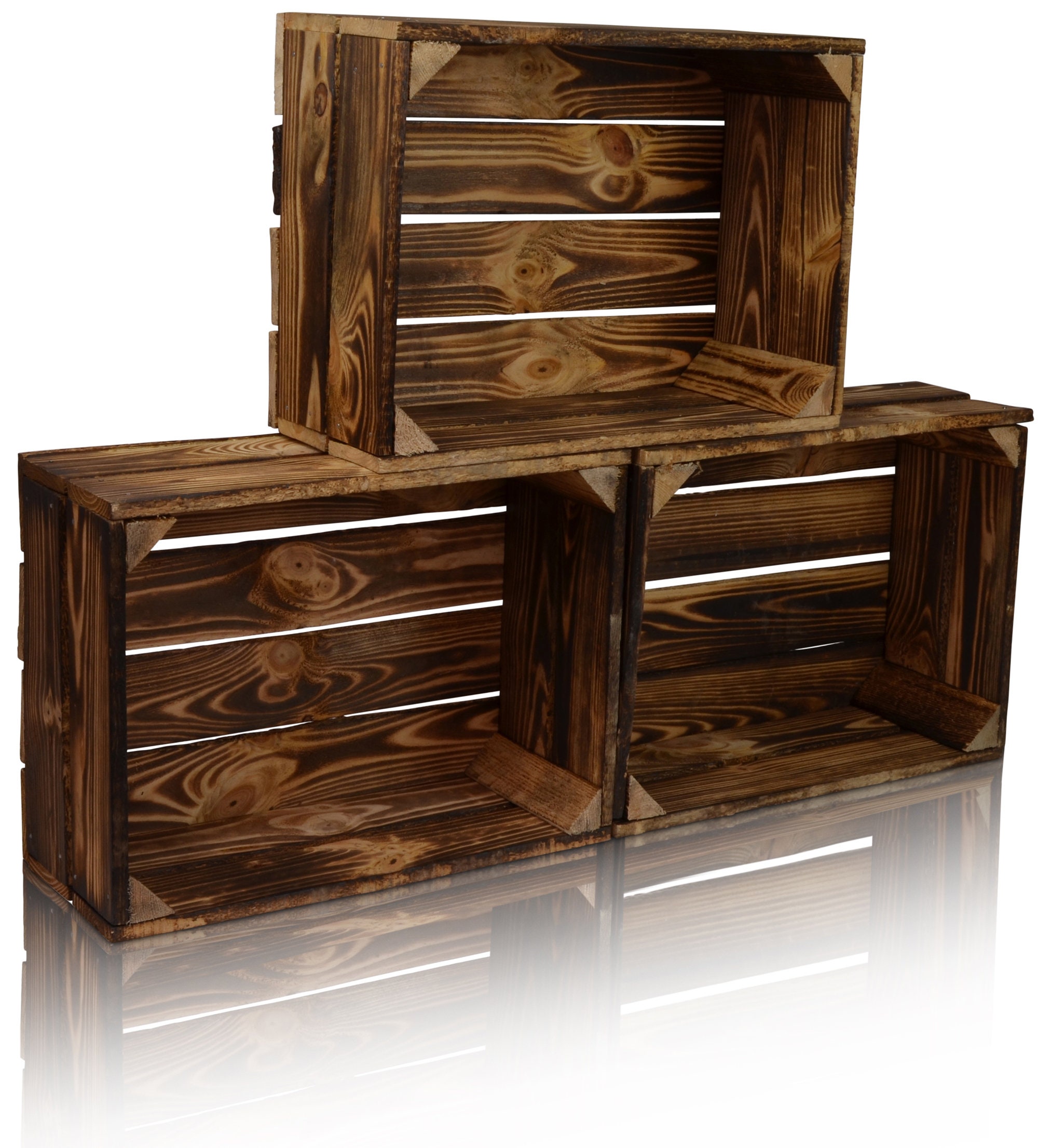 CHICCIE Wooden Box Shelves Dark Flamed 38x28x15cm Box Box - Etsy UK