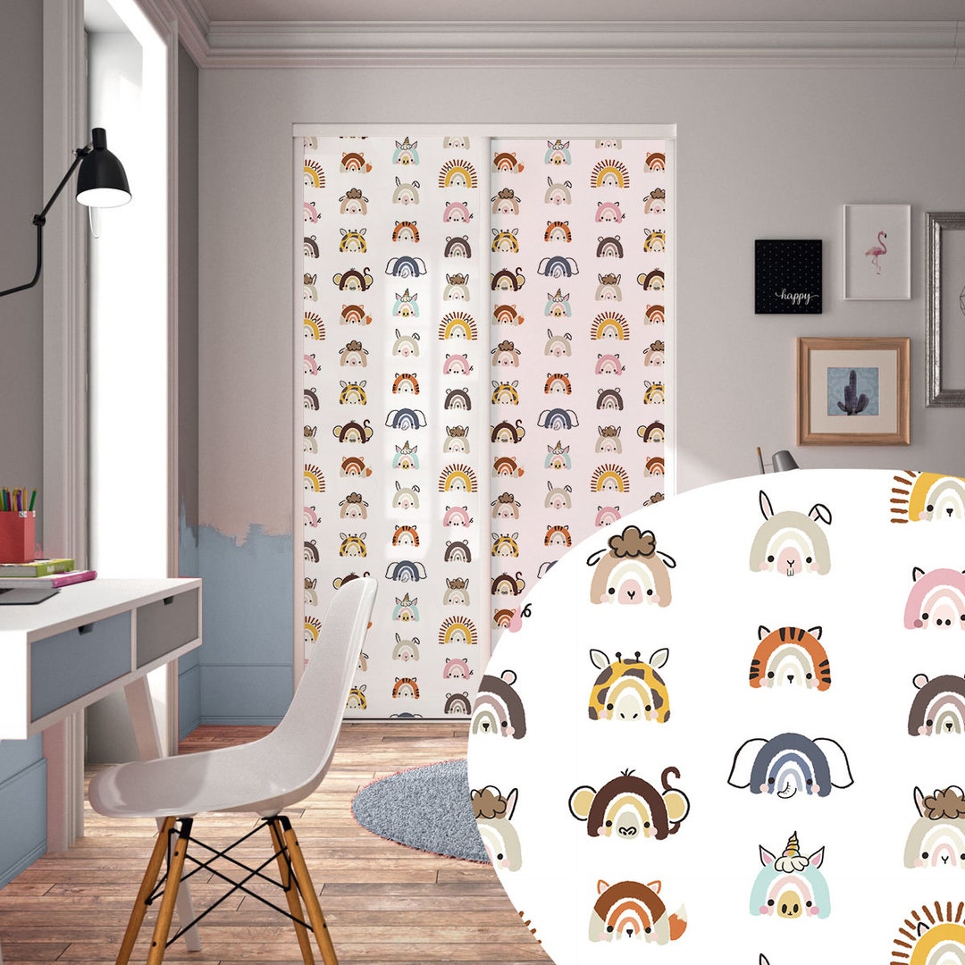 Personalized Stickers JENNY Rainbow Closet Door Animals PAX - Etsy