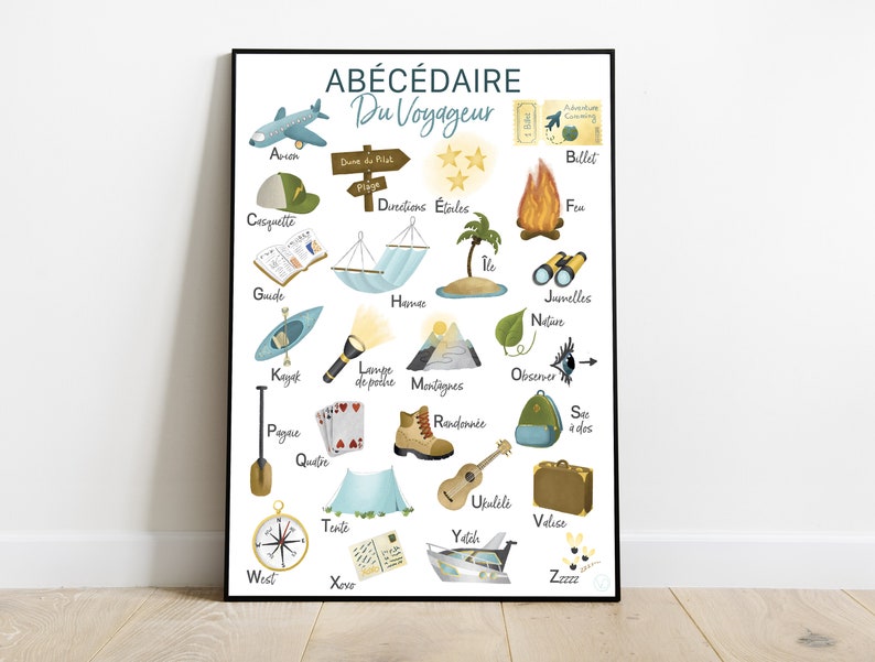 A3 Poster for Children's Fun Abcs on the Theme of Travel, Adventure ...