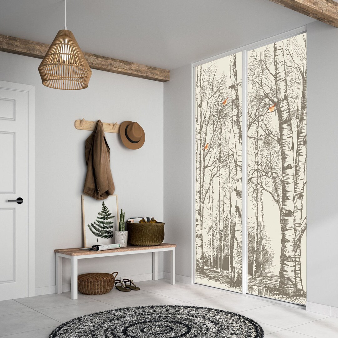 Personalized Anaïs Stickers for Panoramic Sliding Closet Door, Birch ...