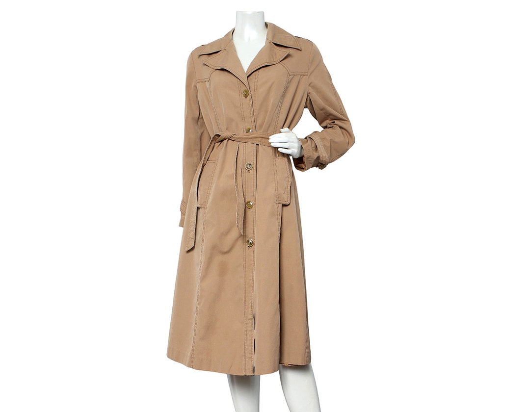 Vintage Amerex Trench Coat Rain Jacket Tan Camel Reto A-line Notch ...