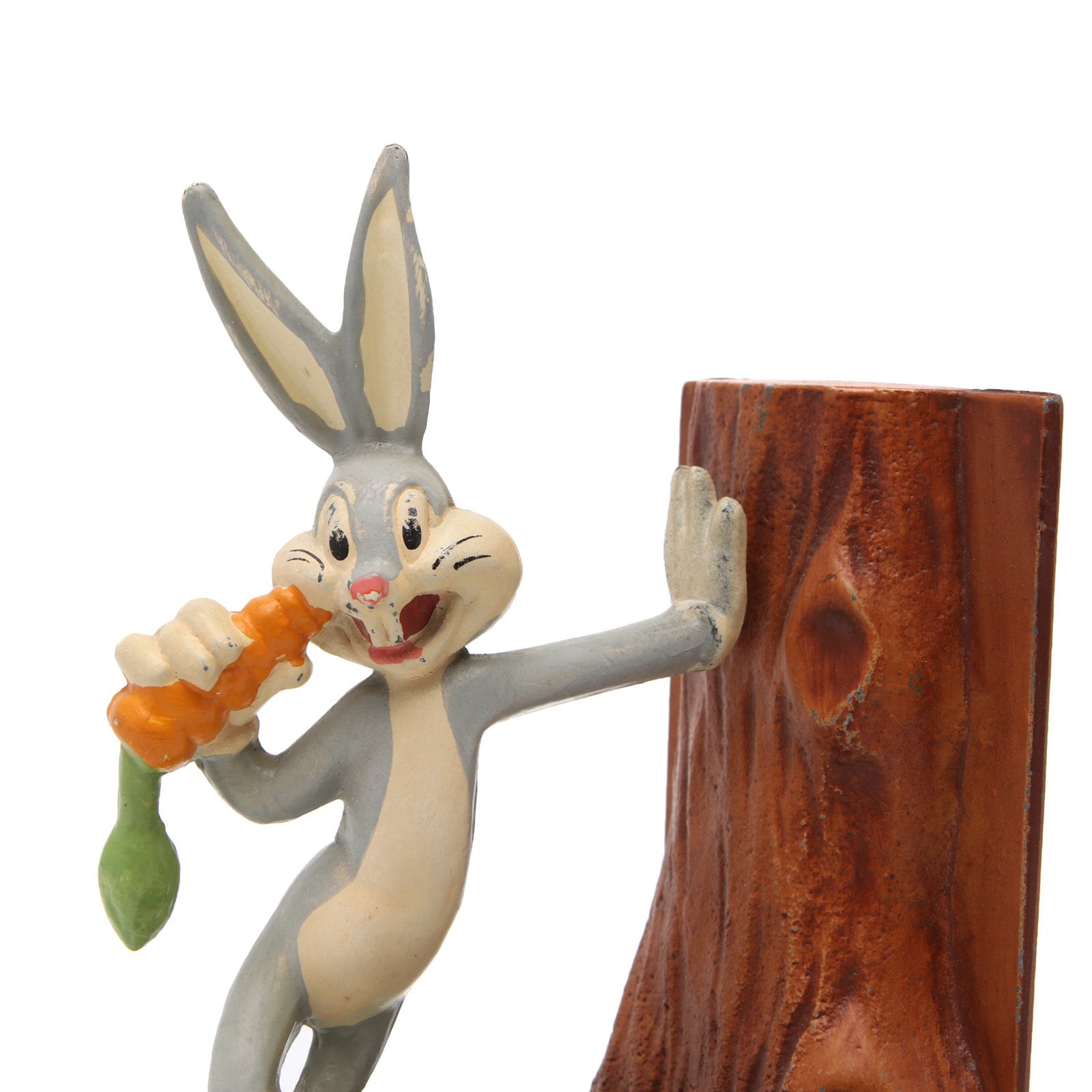 Vintage 1940s Looney Tunes Bugs Bunny Cast Iron Bookend Rabbit Log ...