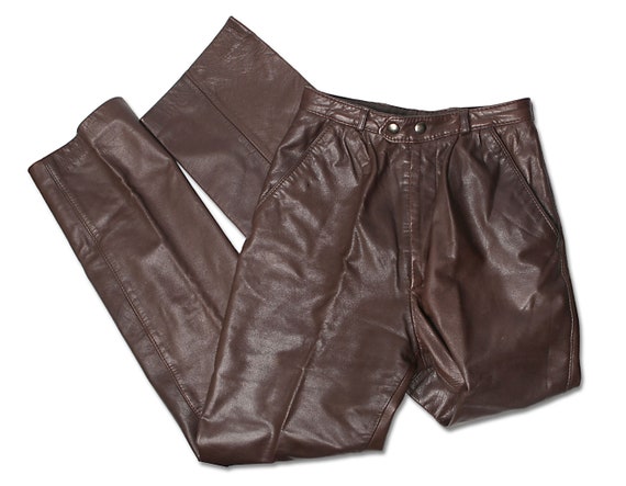 Vintage The Olde Hide House Leather Pants Trousers Br… - Gem