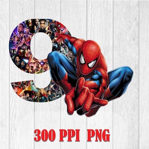 Spiderman 9th Birthday Digital File 300 PPI PNG Happy Birthday ...